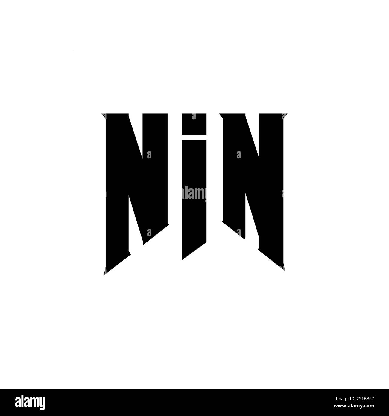 NIN letter logo design for technology company. NIN logo design black ...