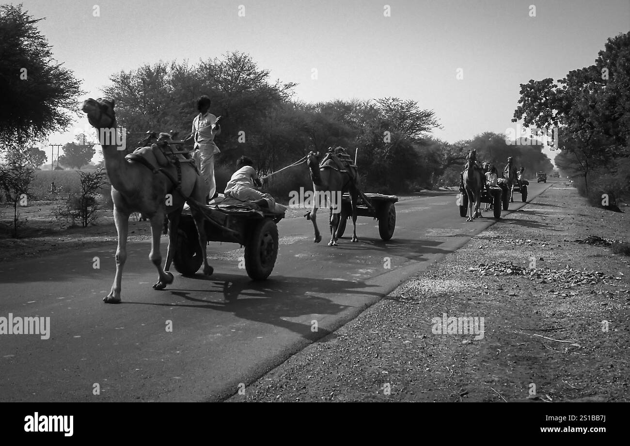 Traffic on a indian street in the year 1990 Stock Photo - Alamy