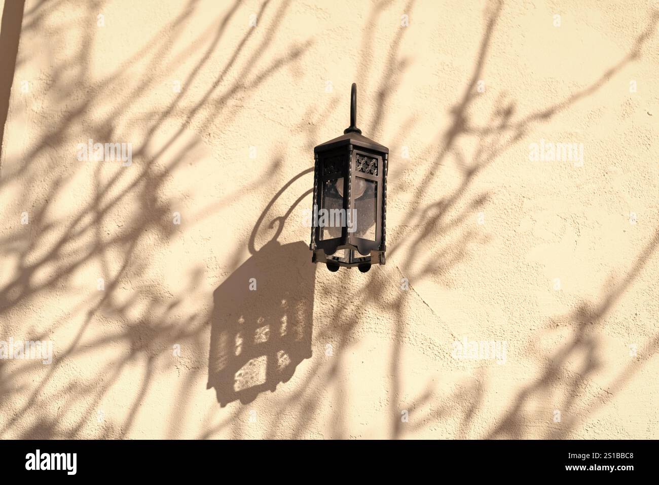 street lamp lantern on wall with shades Stock Photo - Alamy