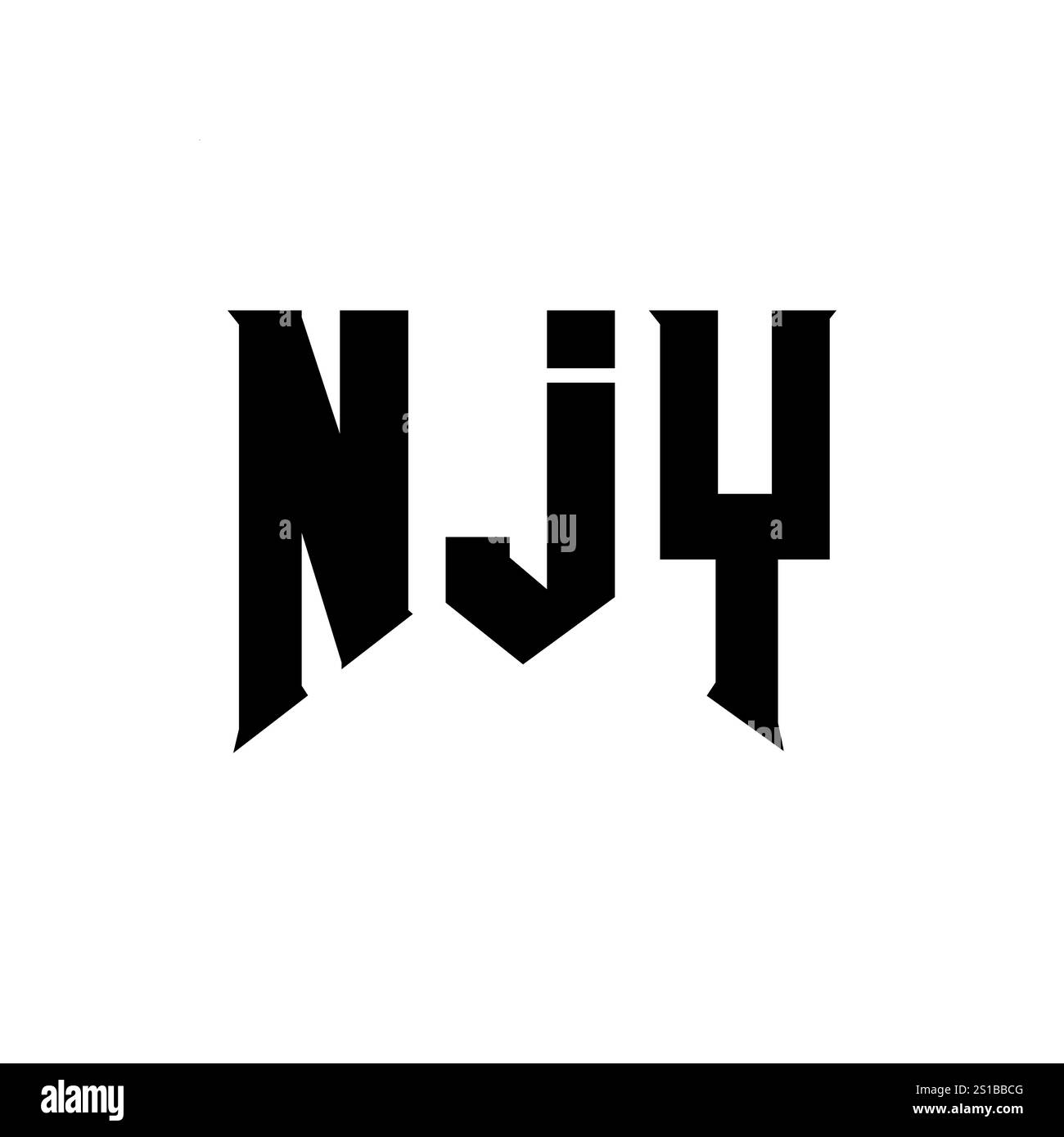 NJY letter logo design for technology company. NJY logo design black and white color combination ...