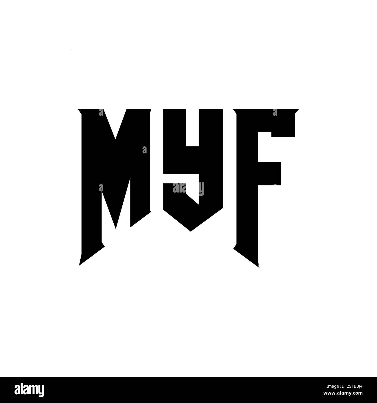 MYF letter logo design for technology company. MYF logo design black and white color combination ...
