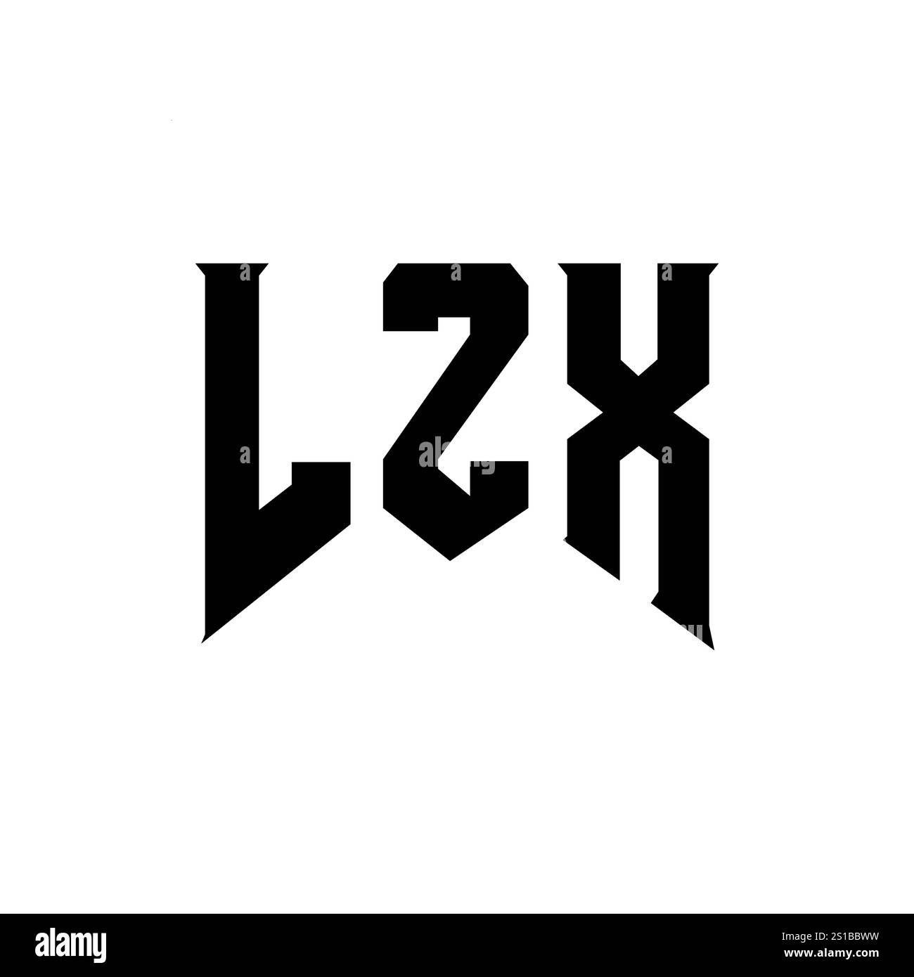 LZX letter logo design for technology company. LZX logo design black and white color combination ...