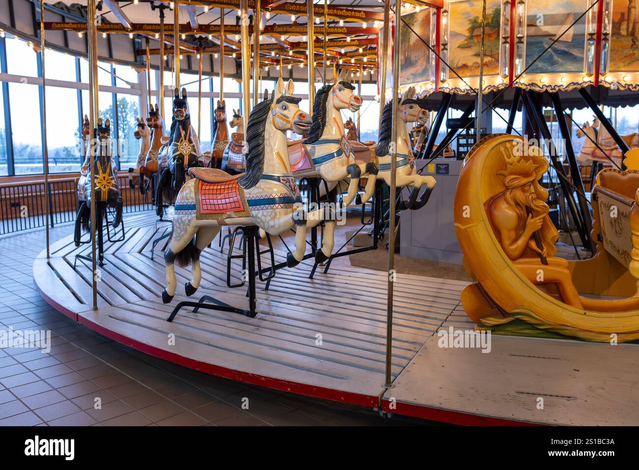 The carousel inside the New York State museum in Albany NY Stock Photo ...