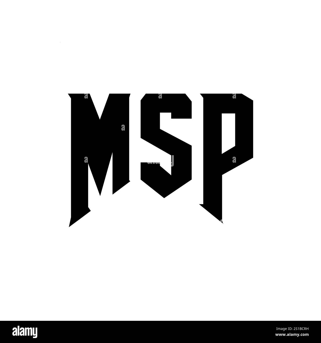MSP letter logo design for technology company. MSP logo design black and white color combination ...
