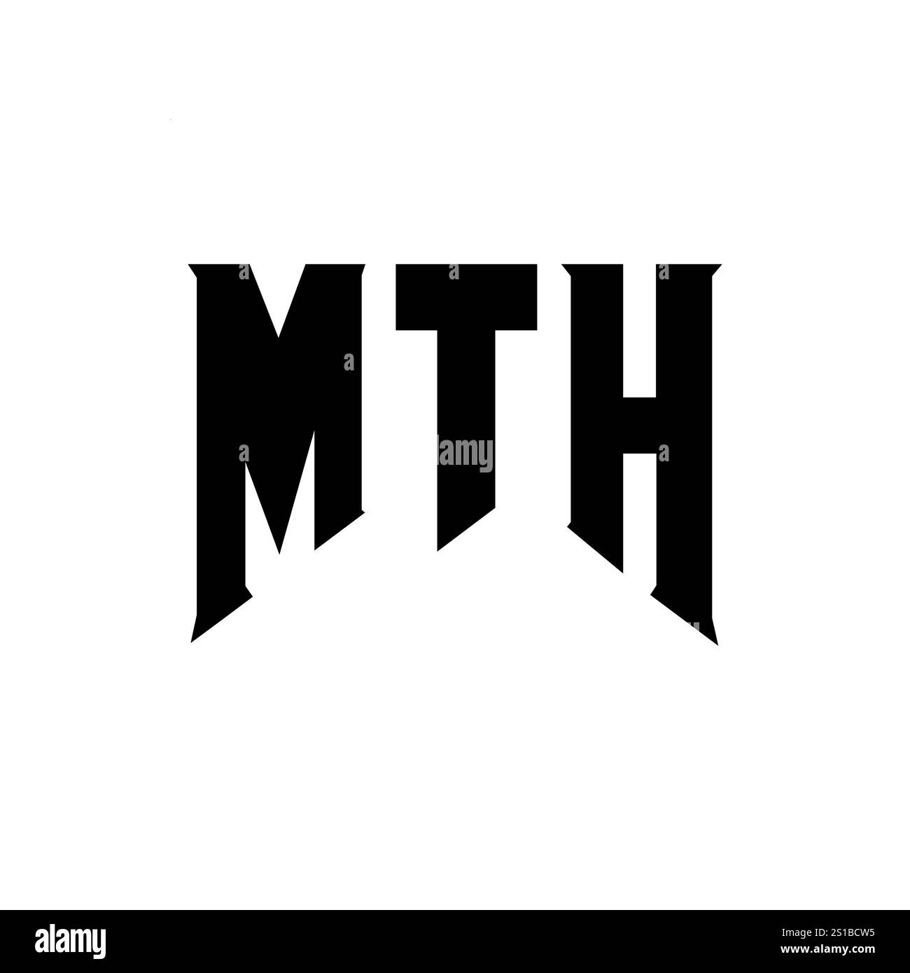 MTH letter logo design for technology company. MTH logo design black and white color combination ...