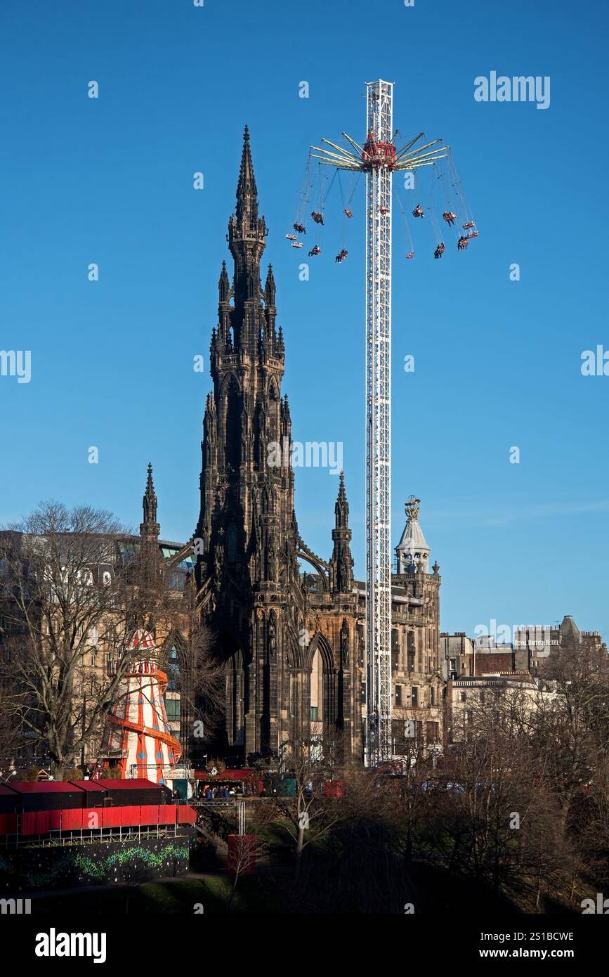 Helter Skelter and Sky Flyer sitting next to the Scott Monument, part ...