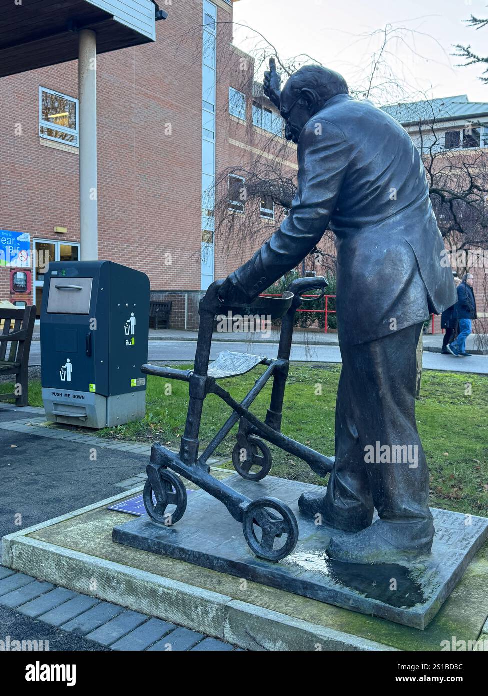 A bronze statue of Captain Sir Tom Moore, a British army captain and ...