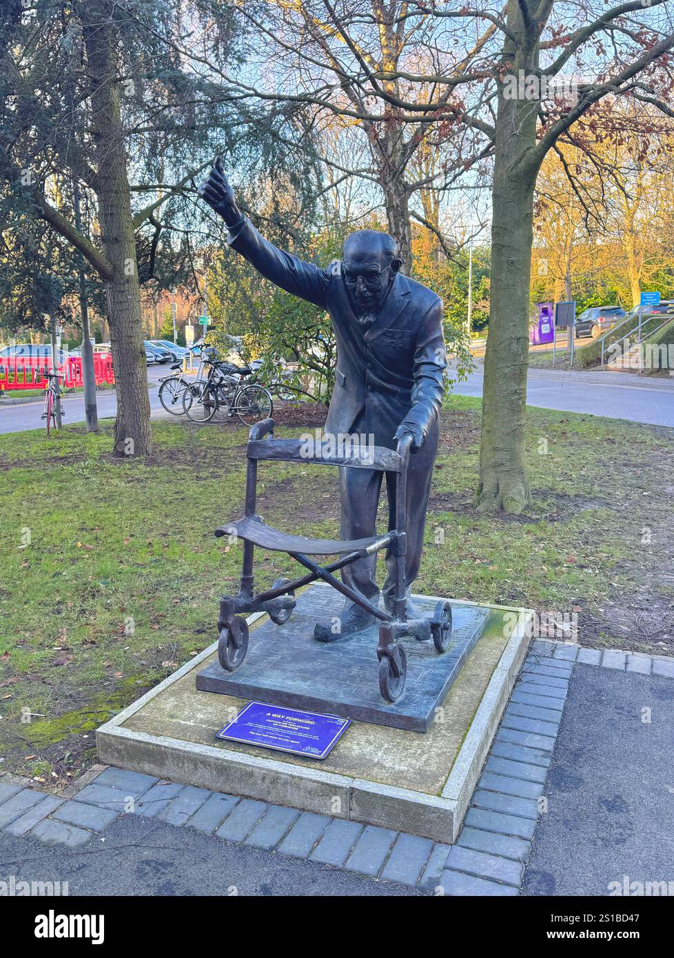 A bronze statue of Captain Sir Tom Moore, a British army captain and ...