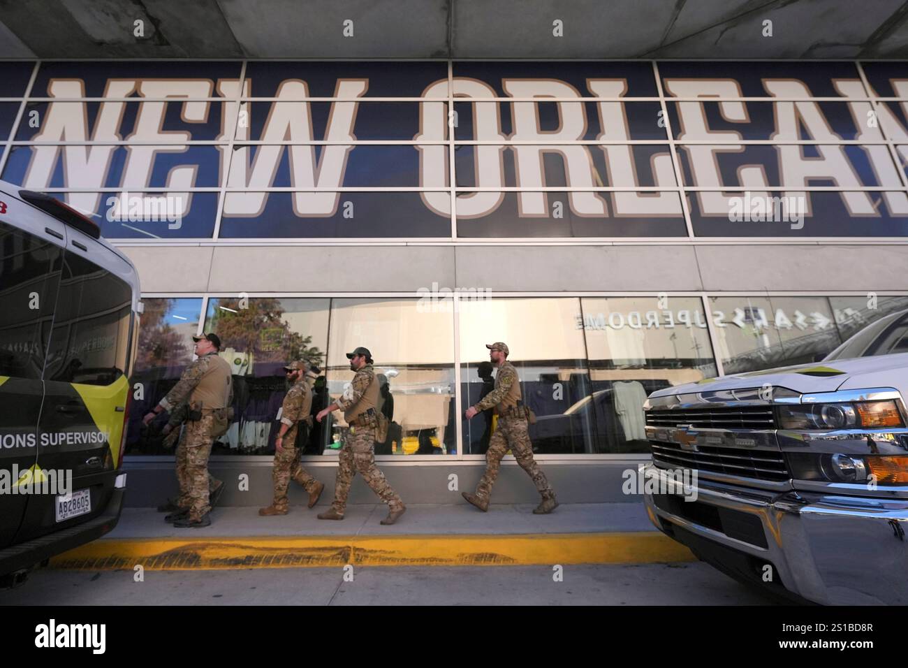 FBI SWAT team members arrive at the Superdome before the quarterfinals ...