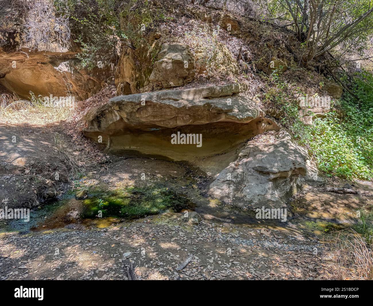 SIte of cave where members of the Manson Family posed near Spahn Ranch ...