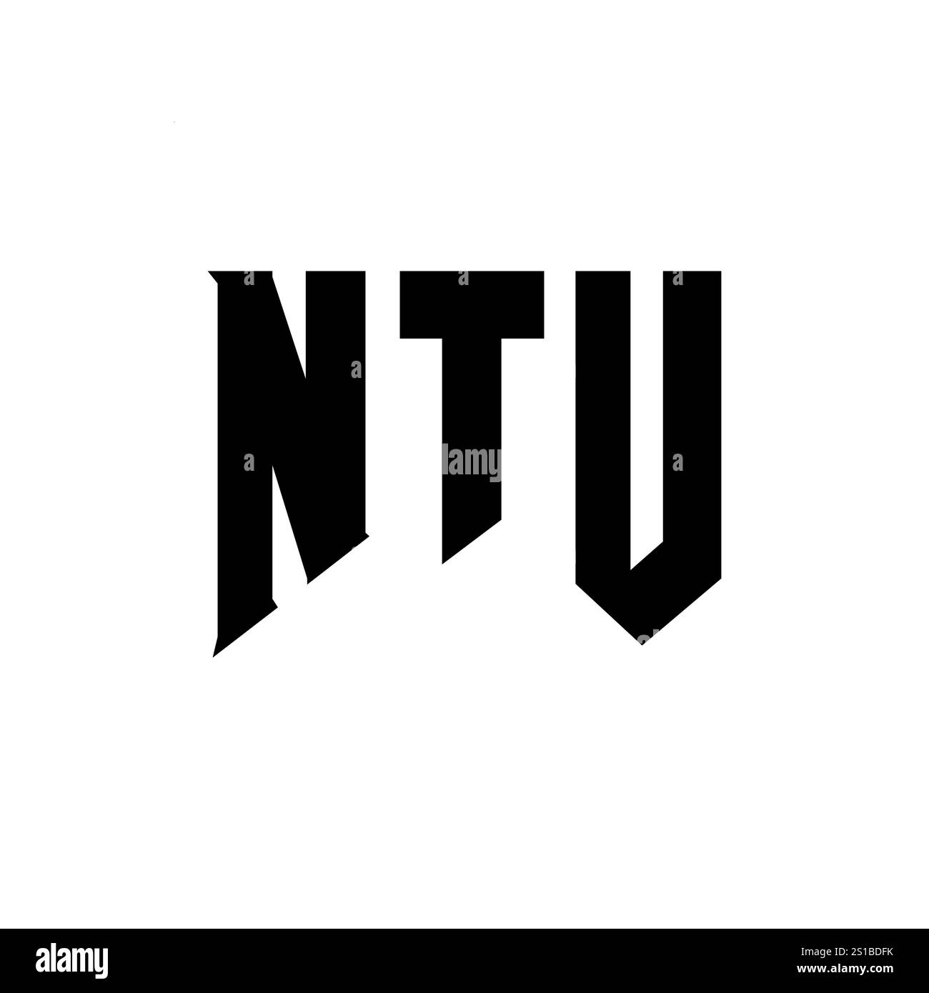 NTU letter logo design for technology company. NTU logo design black and white color combination ...
