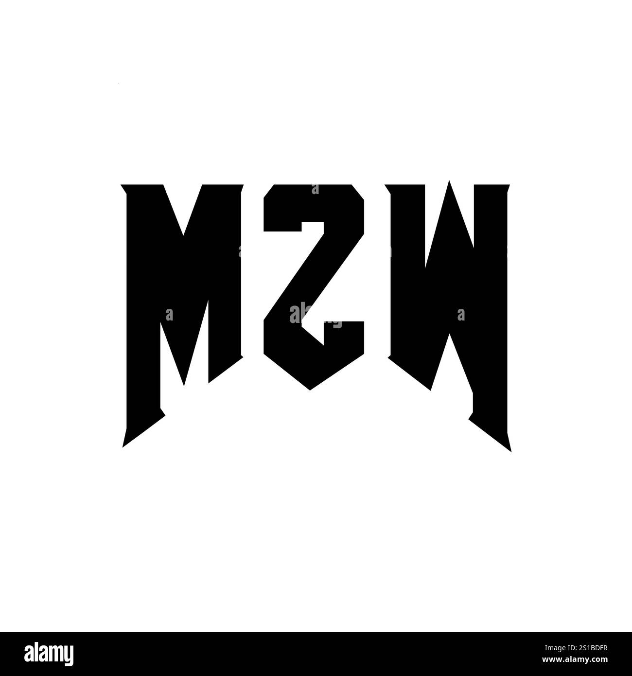 MZW letter logo design for technology company. MZW logo design black and white color combination ...