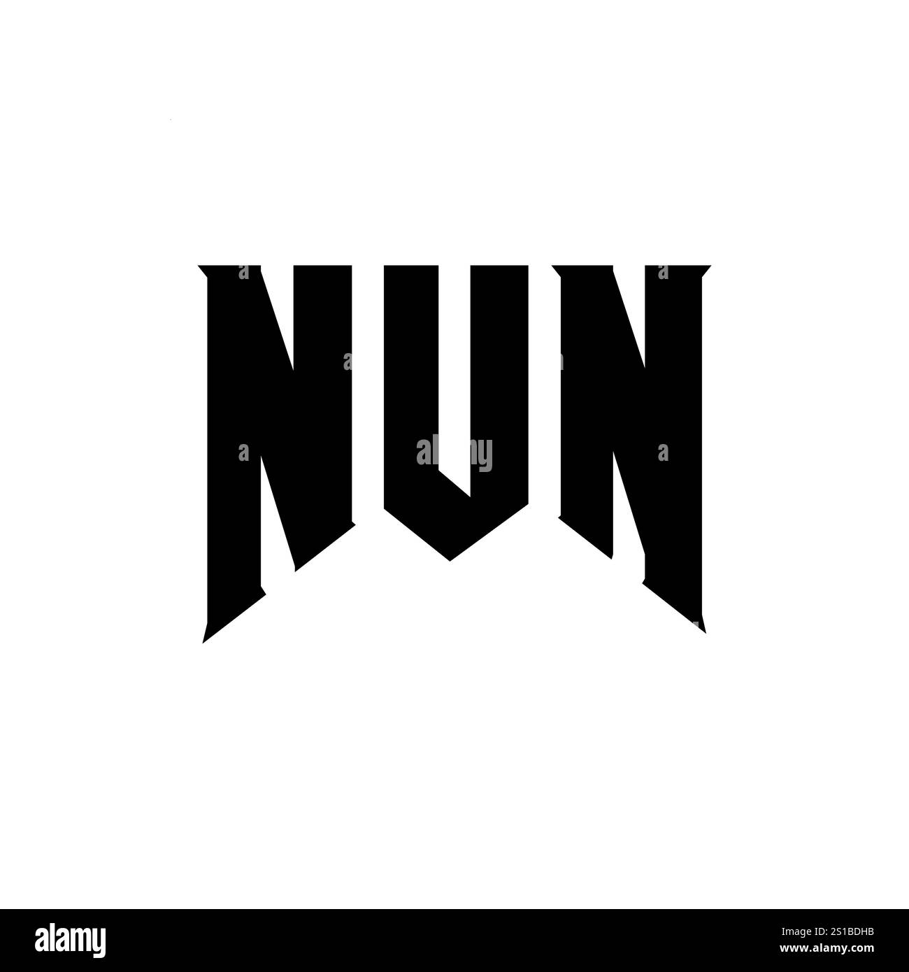 NUN letter logo design for technology company. NUN logo design black ...