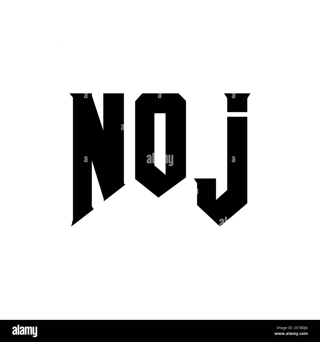 NOJ letter logo design for technology company. NOJ logo design black and white color combination ...