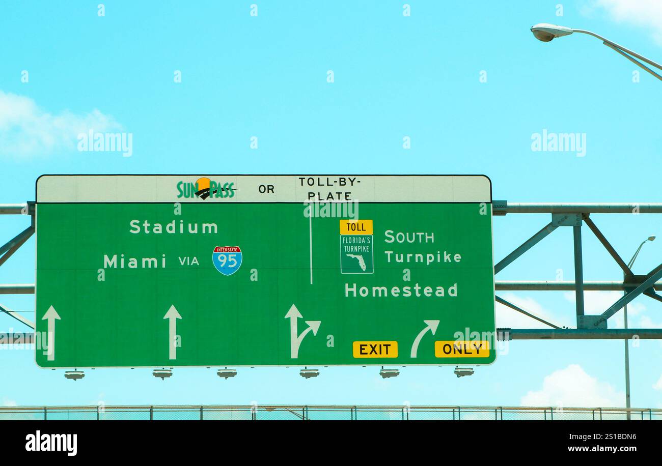 Wegweiser / Vorwegweiser / Richtungsschild auf der Interstate 95 ...