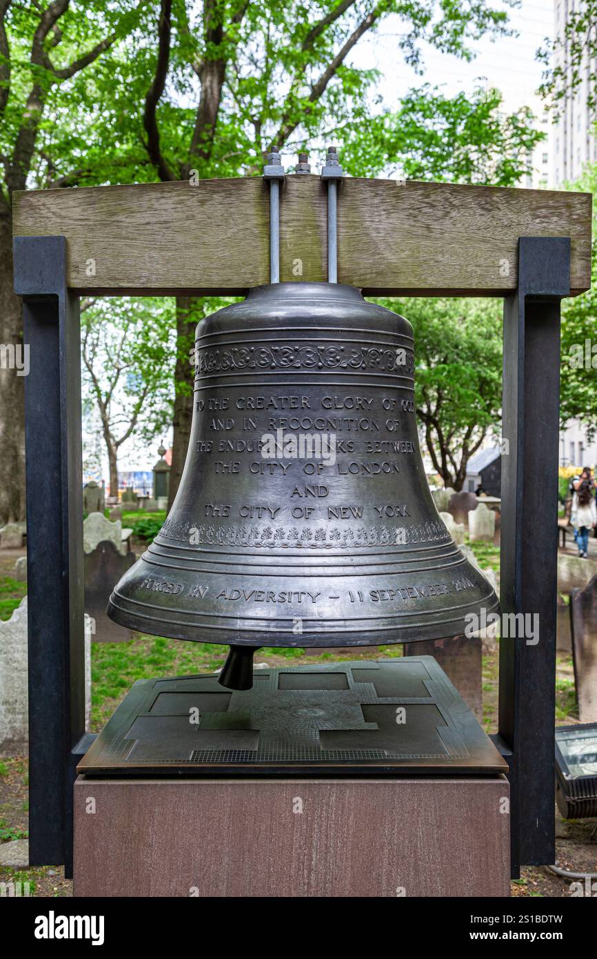 Bell of Hope in the Cemetery of St. Paul's Chapel, Manhattan, New York ...