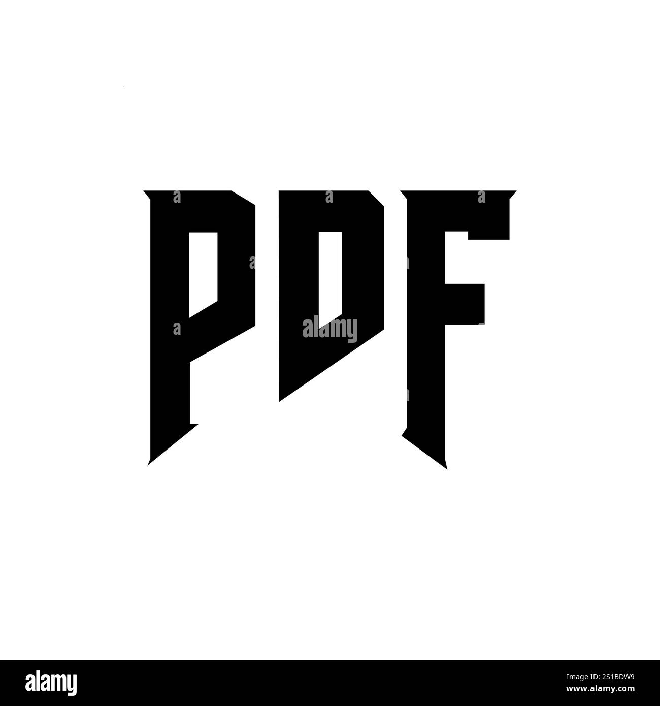 PDF letter logo design for technology company. PDF logo design black ...