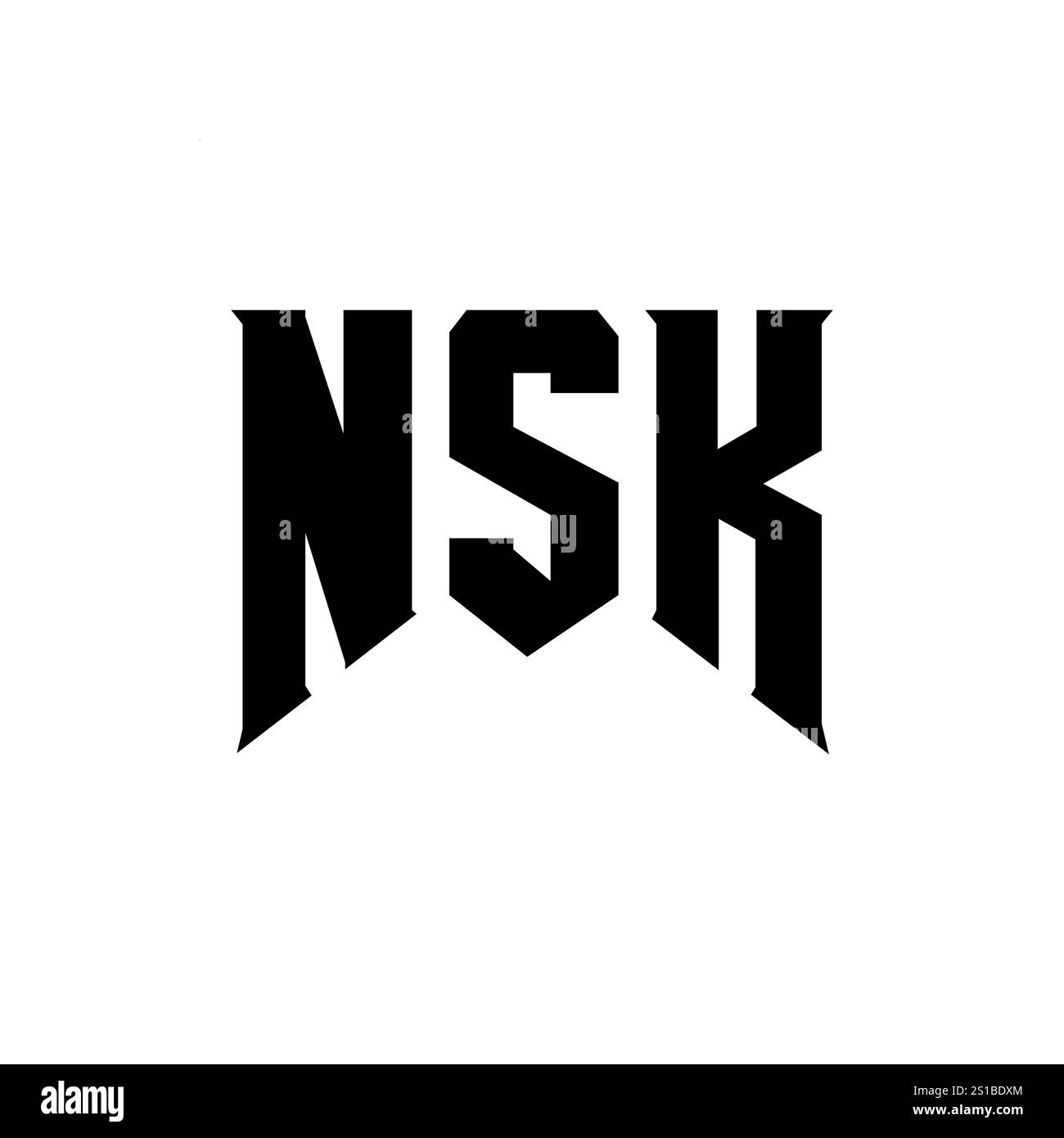 NSK letter logo design for technology company. NSK logo design black and white color combination ...