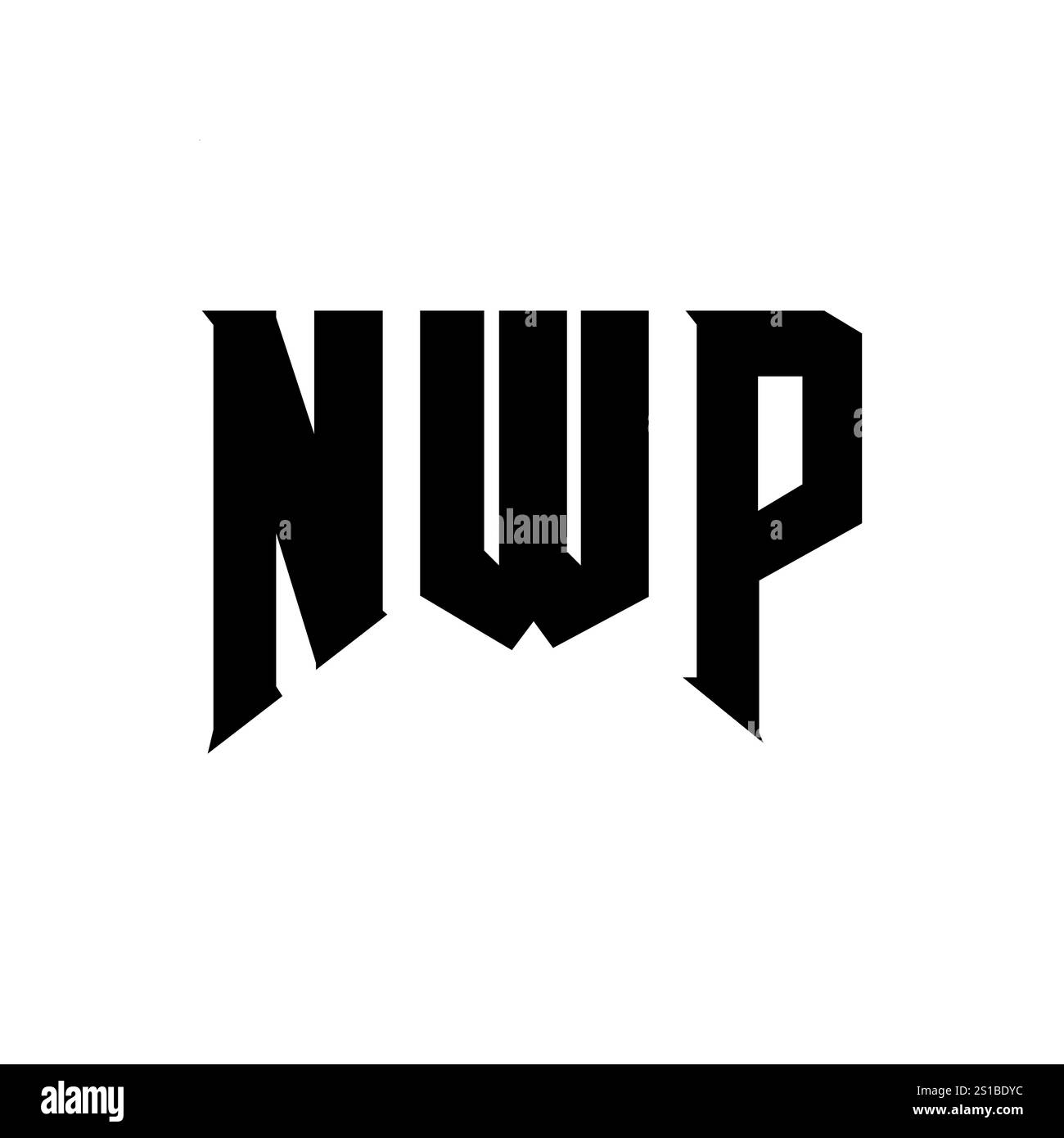NWP letter logo design for technology company. NWP logo design black and white color combination ...
