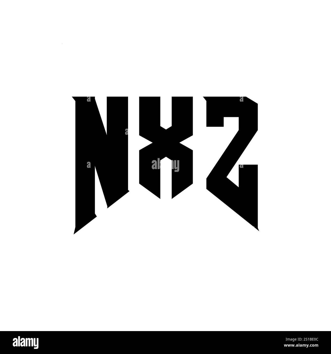 NXZ letter logo design for technology company. NXZ logo design black and white color combination ...