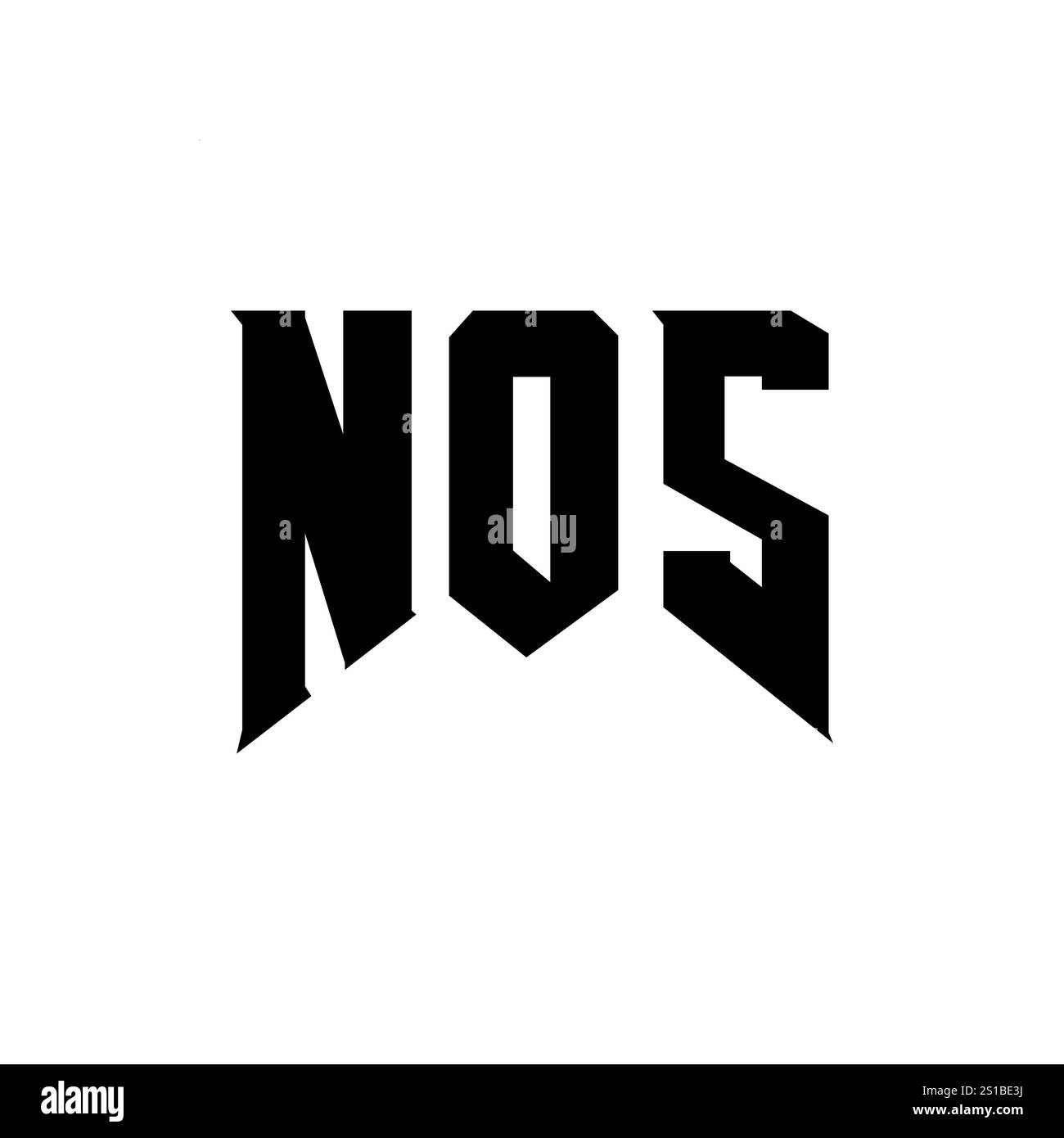 NOS letter logo design for technology company. NOS logo design black and white color combination ...