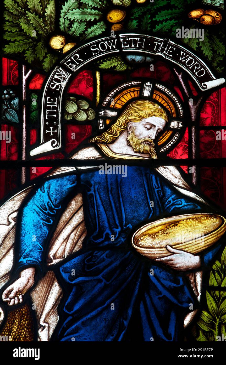 The sower soweth the word: Stained glass window in the Church of St ...