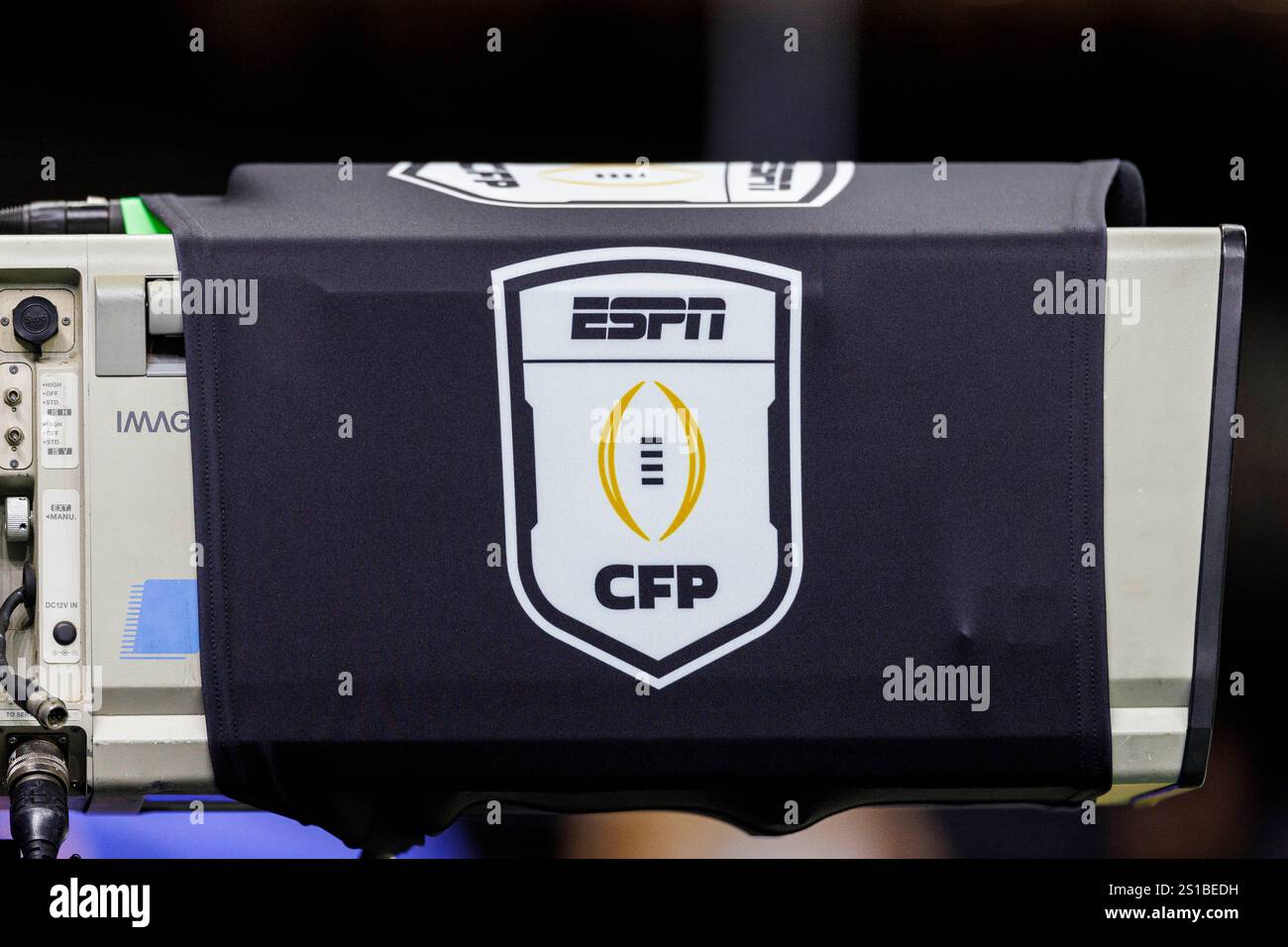 January 02, 2025: A general view of the ESPN CFP logo on television ...