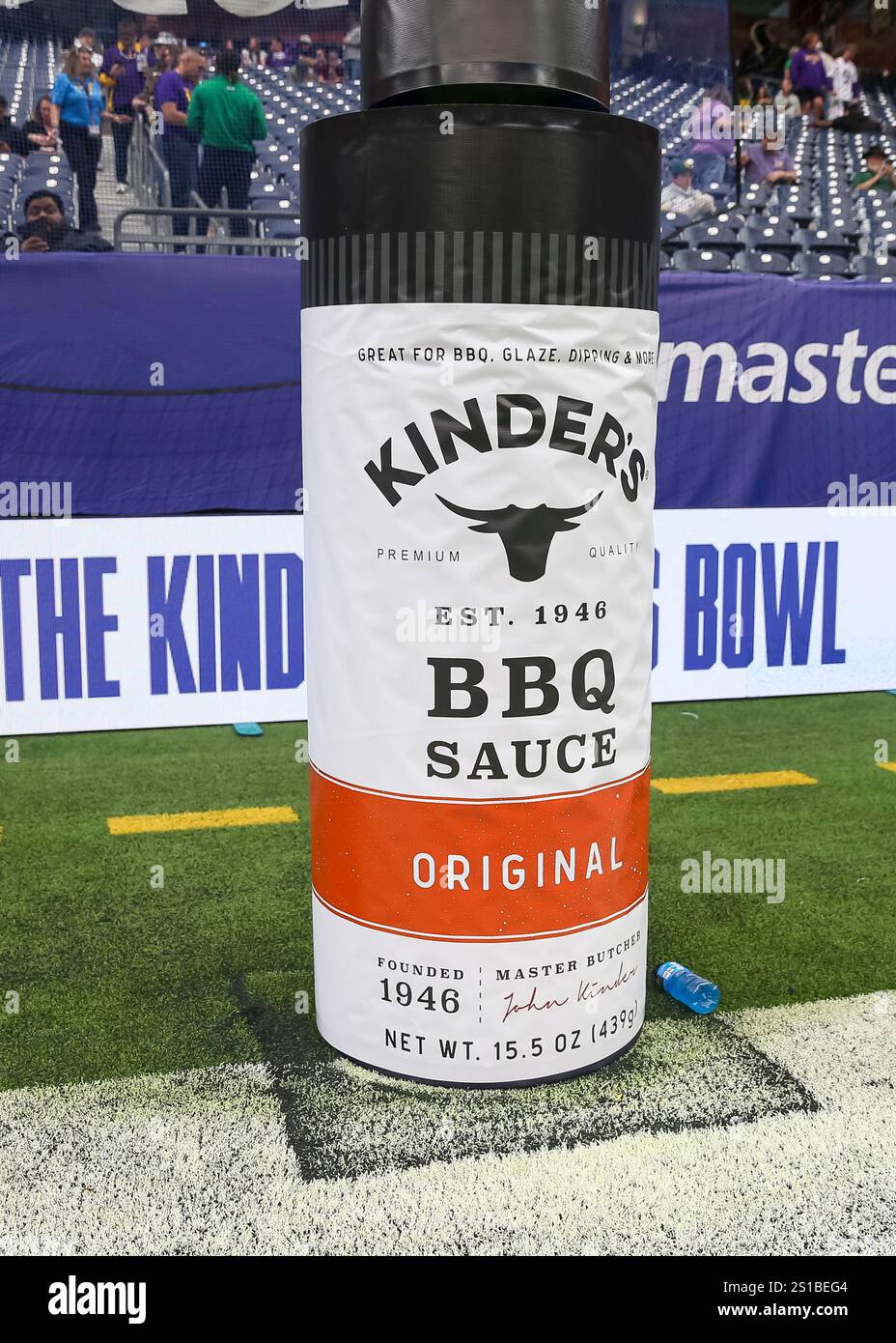 HOUSTON, TX - DECEMBER 31: Kinder's signage wrapped on the goal posts ...