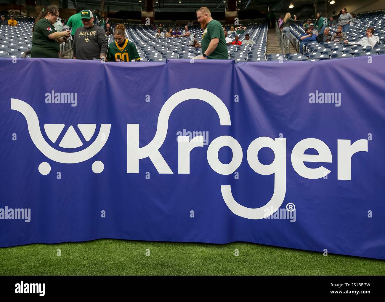 HOUSTON, TX - DECEMBER 31: Kroger signage is wrapped on the walls on ...
