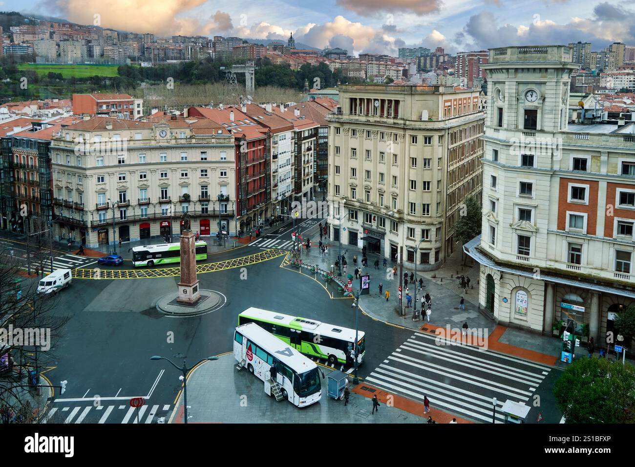 Traffic, Plaza Circular, Plaza Biribila, Bilbao, Basque Country, Spain ...