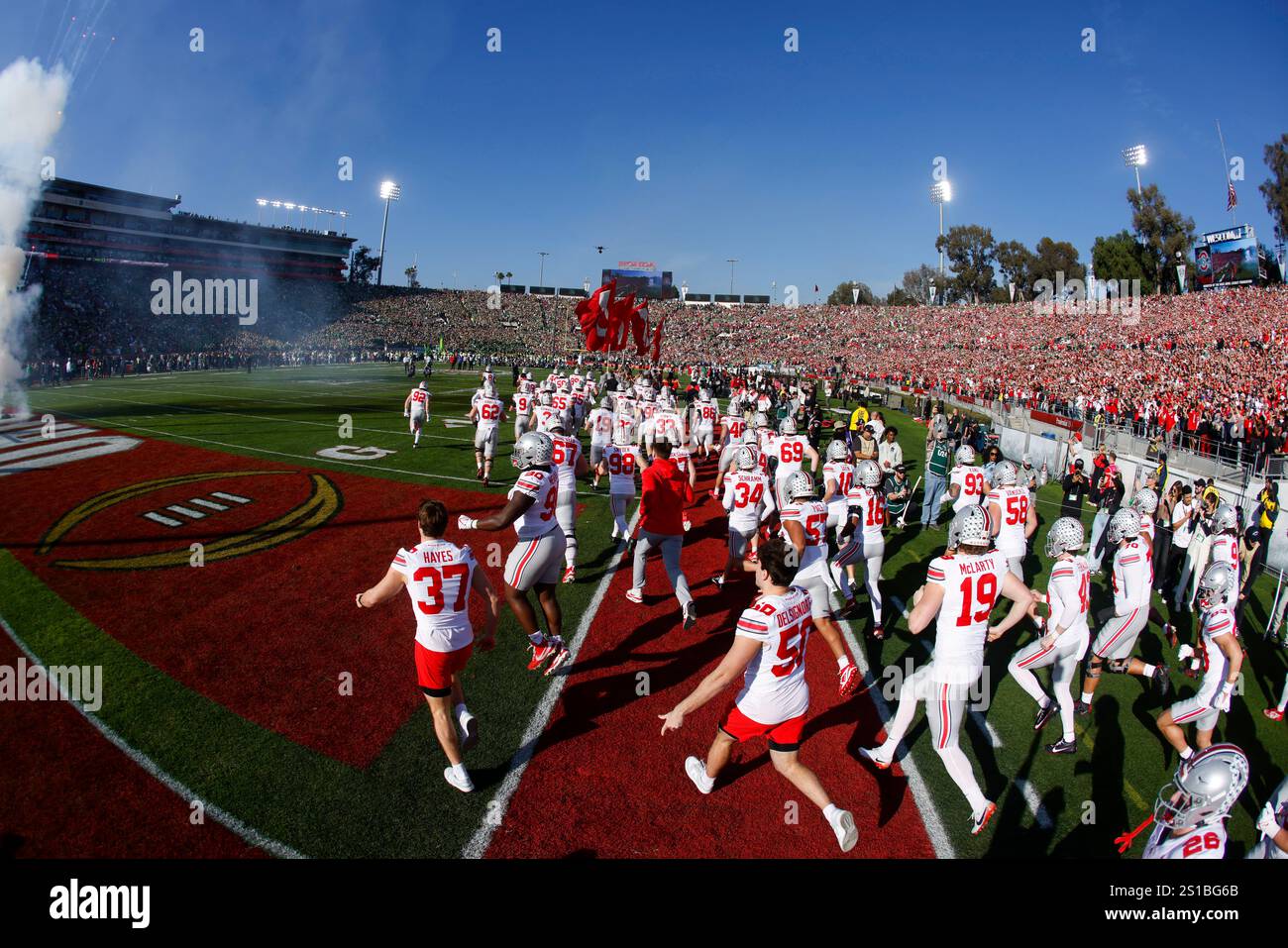 January 01, 2025 Ohio State Buckeyes football team run onto the field ...