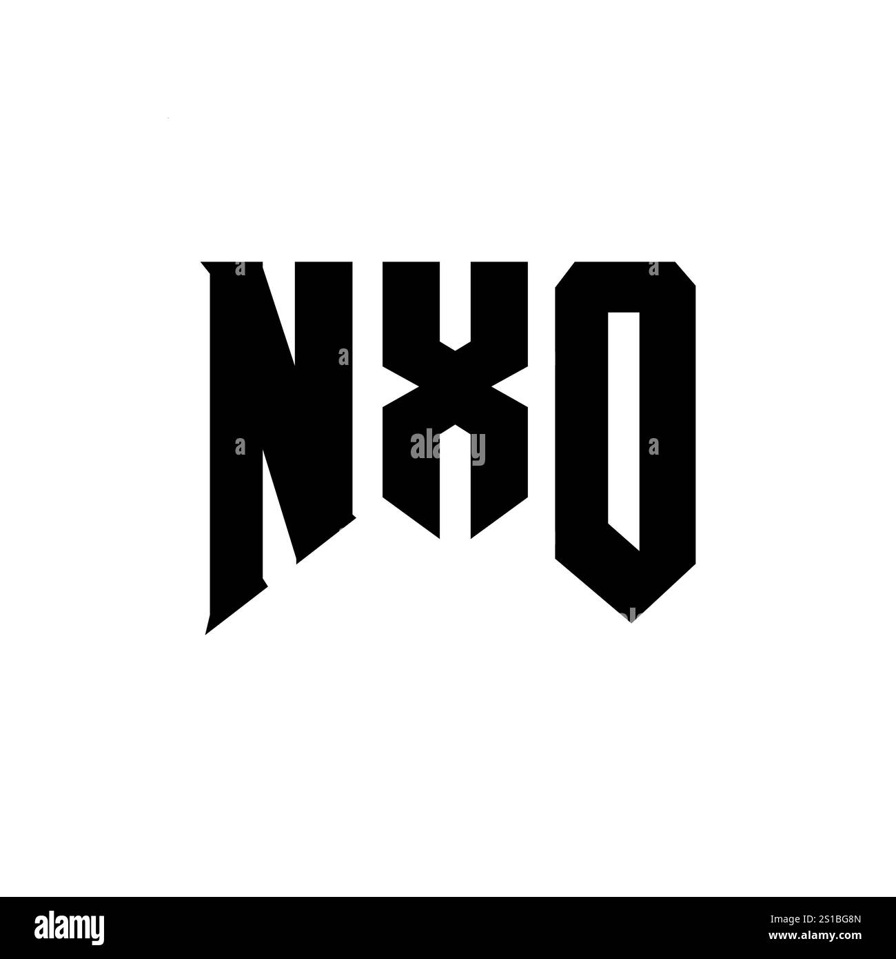 NXO letter logo design for technology company. NXO logo design black and white color combination ...
