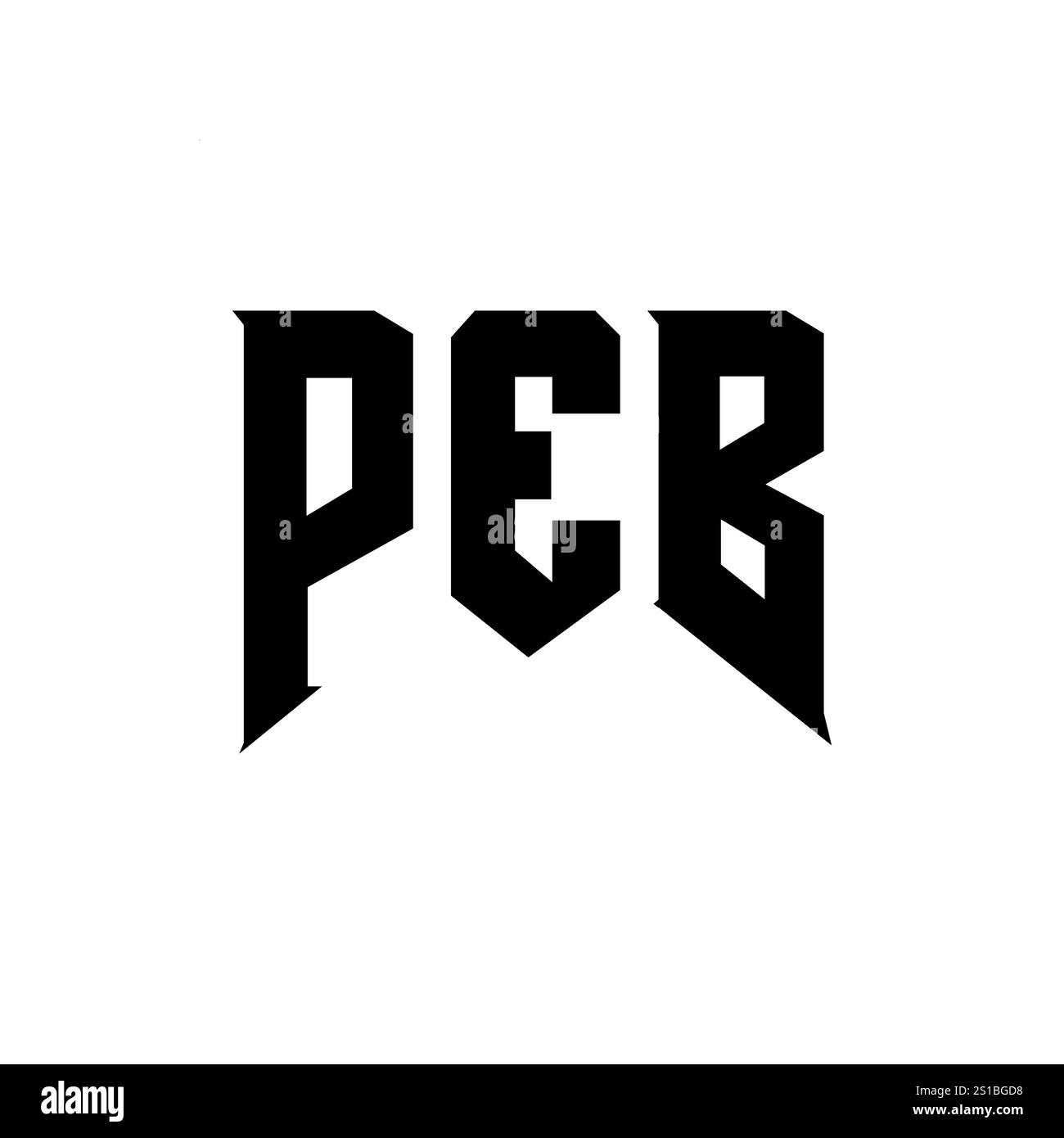 PEB letter logo design for technology company. PEB logo design black and white color combination ...