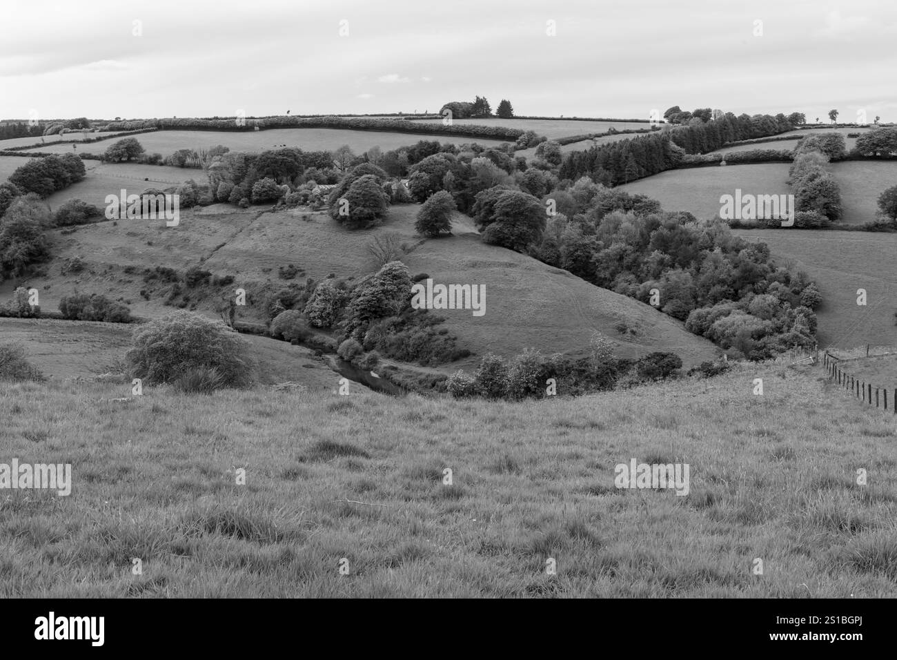 Landscape photo of the valley at Landacre in Exmoor national park Stock ...