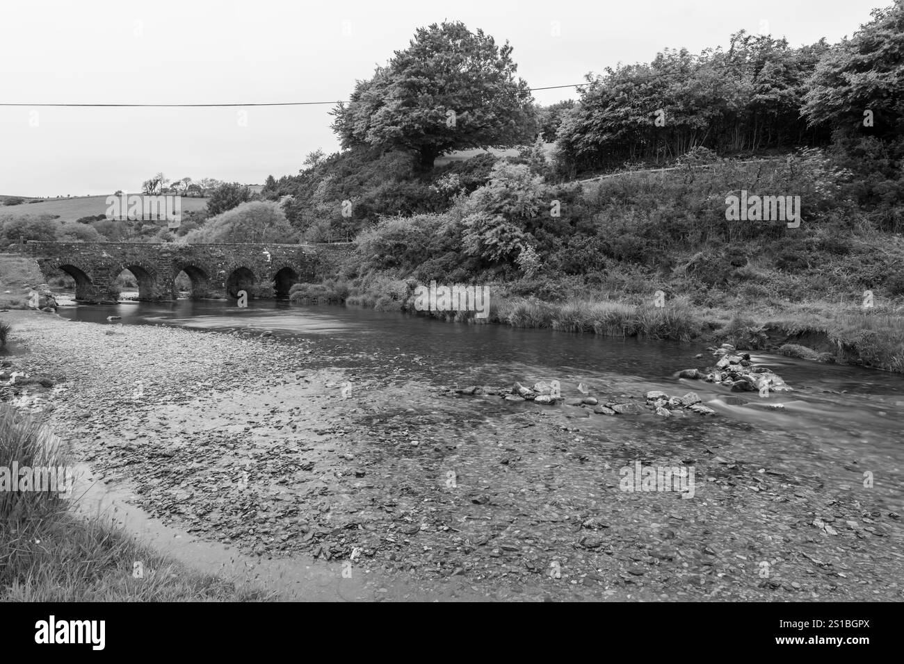 Photo of the river Barle flowing under Landacre bridge in Exmoor ...
