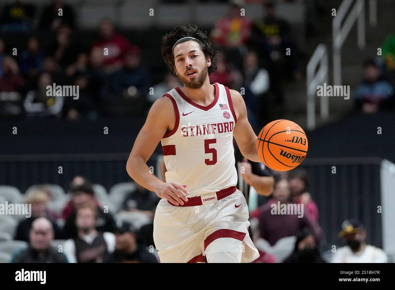Stanford guard Benny Gealer (5) during an NCAA college basketball game ...