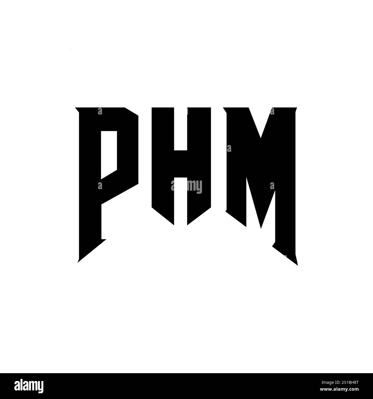 PHM letter logo design for technology company. PHM logo design black and white color combination ...