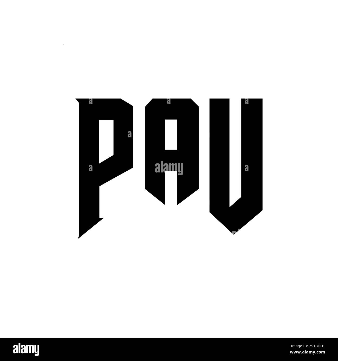 PAU letter logo design for technology company. PAU logo design black ...