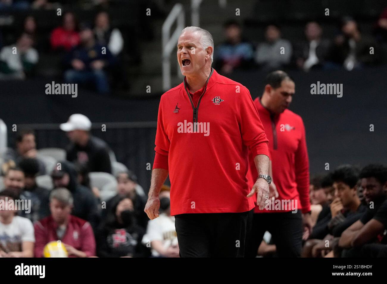 San Diego State head coach Brian Dutcher during an NCAA college ...
