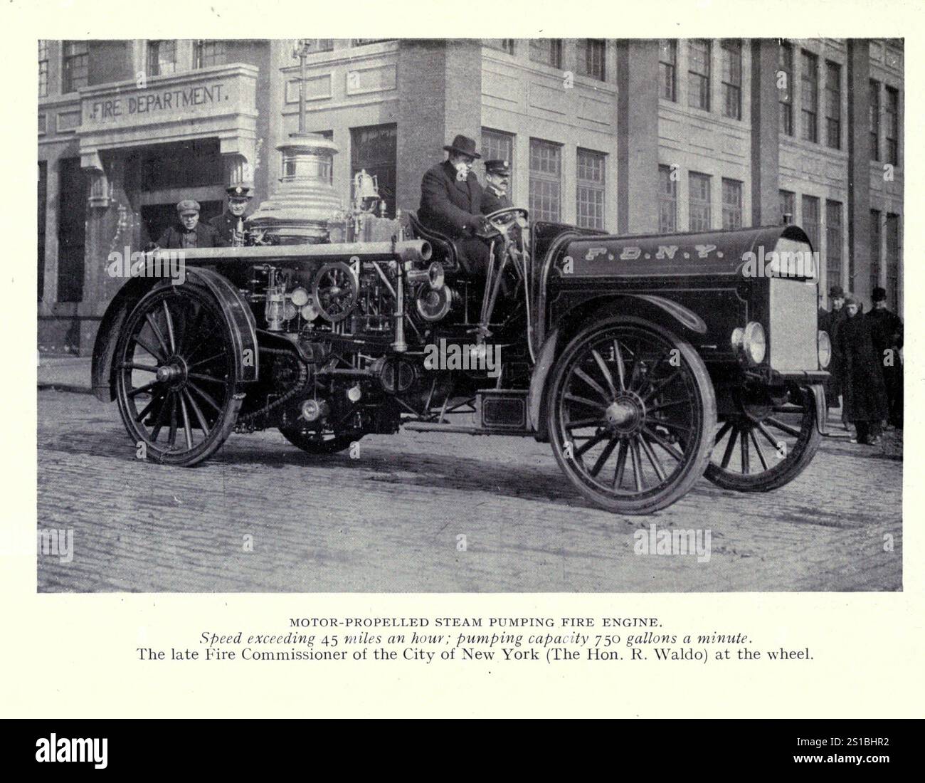 Motor-Propelled Steam Pumping Fire Engine. 1910 New York City Fire ...