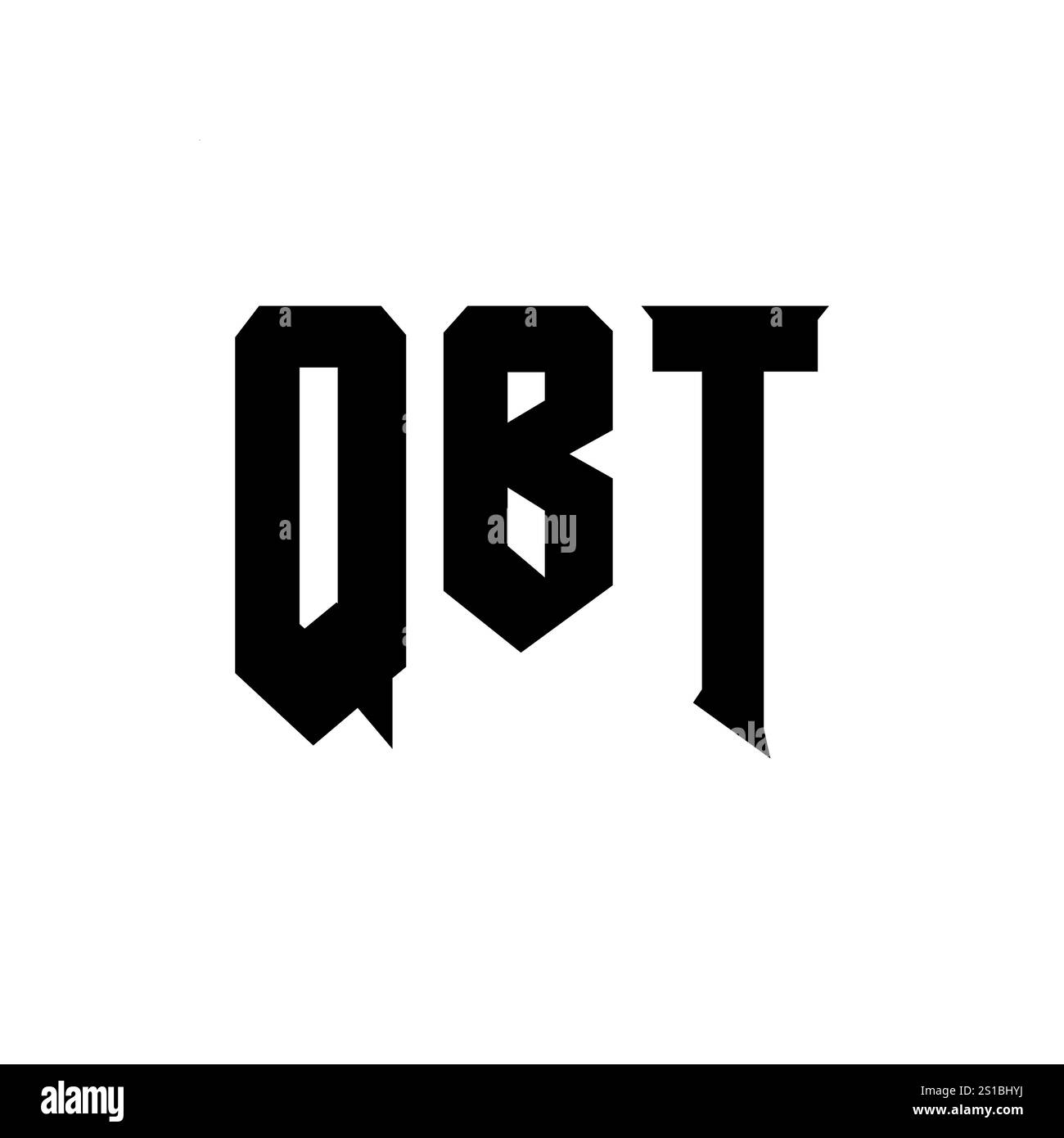 QBT letter logo design for technology company. QBT logo design black and white color combination ...
