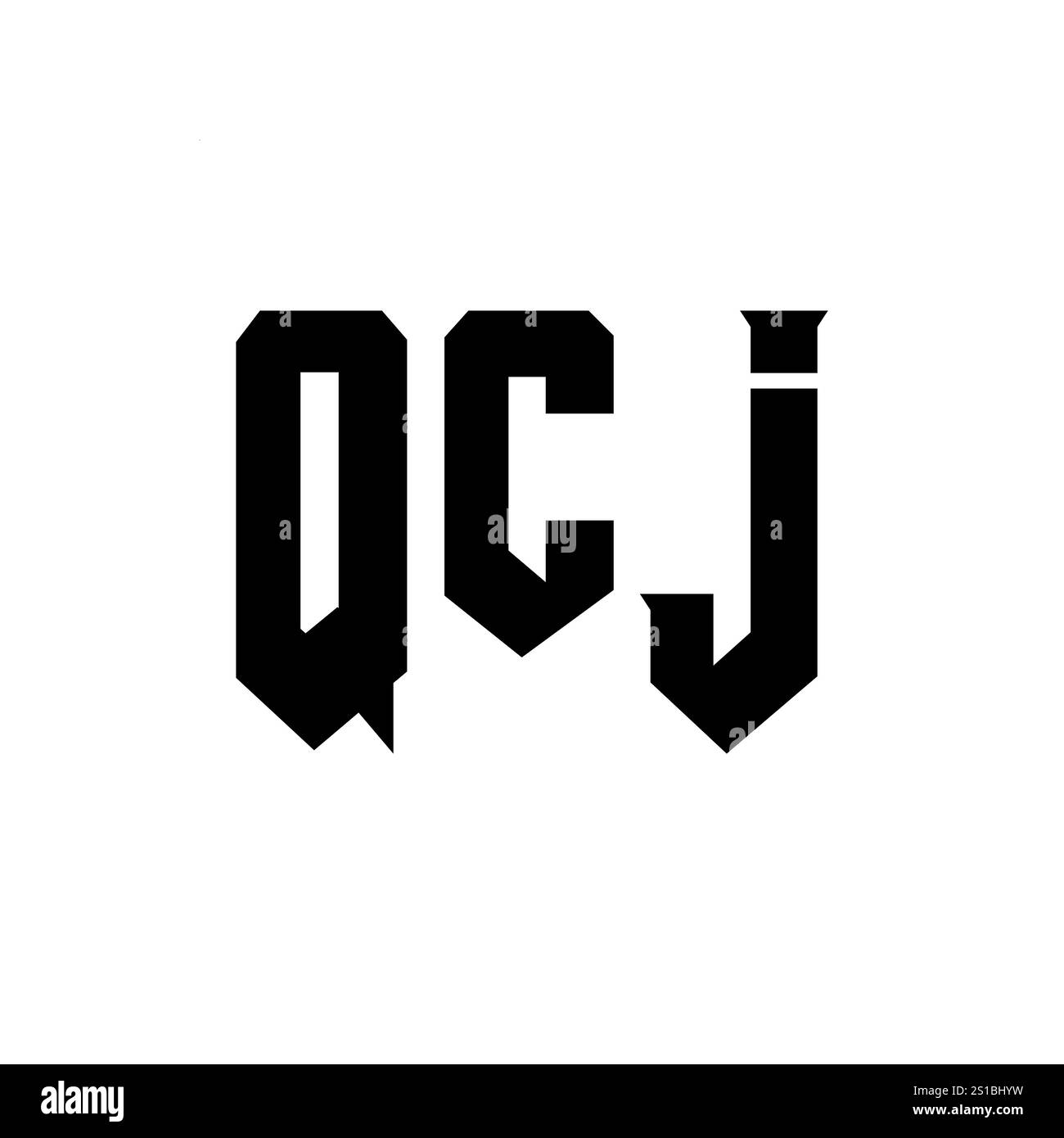 QCJ letter logo design for technology company. QCJ logo design black and white color combination ...
