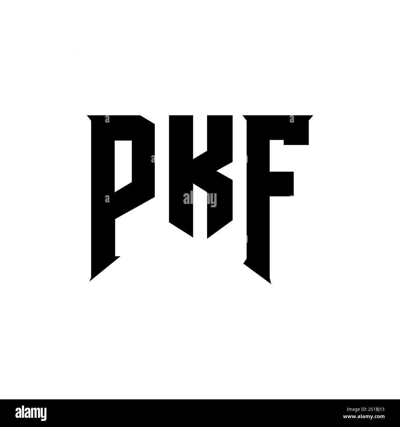 PKF letter logo design for technology company. PKF logo design black and white color combination ...