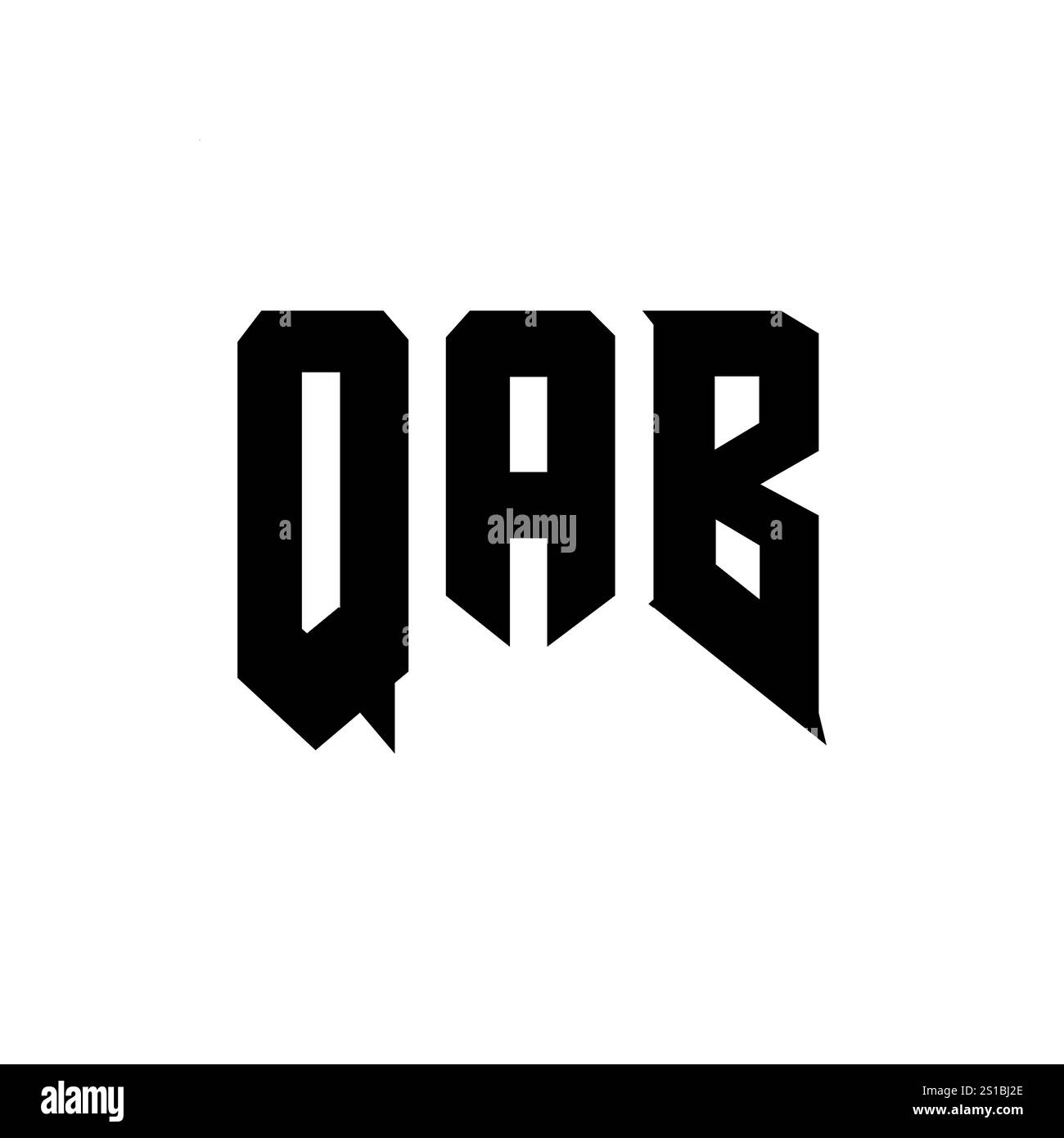 QAB letter logo design for technology company. QAB logo design black and white color combination ...