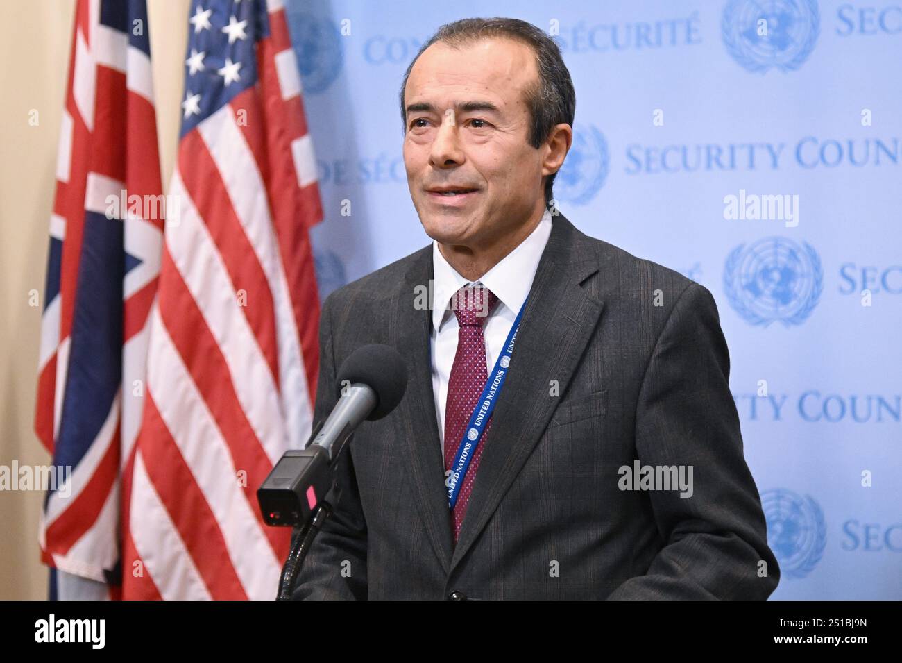 New York, USA. 02nd Jan, 2025. Mohamed Khaled Khiari, UN Assistant ...
