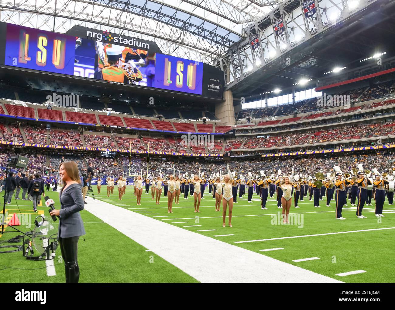 HOUSTON, TX - DECEMBER 31: Wide view of LSU Tigers marching and Golden ...