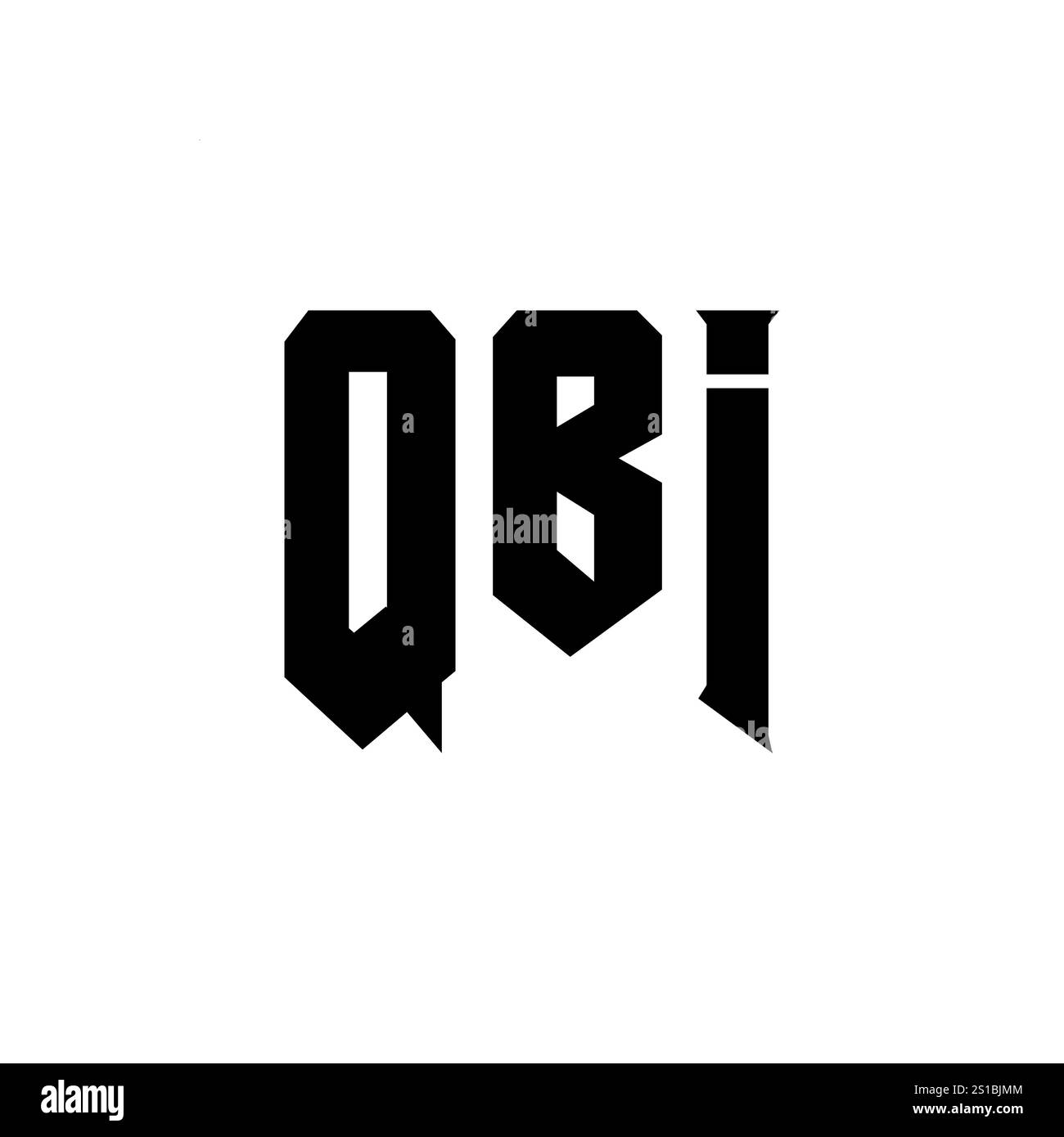QBI letter logo design for technology company. QBI logo design black and white color combination ...