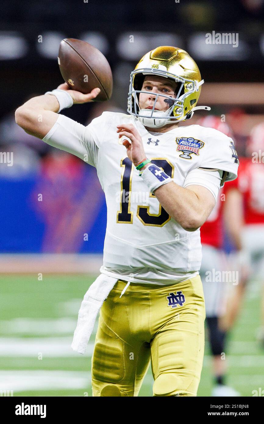 New Orleans, Louisiana, USA. 02nd Jan, 2025. Notre Dame quarterback ...