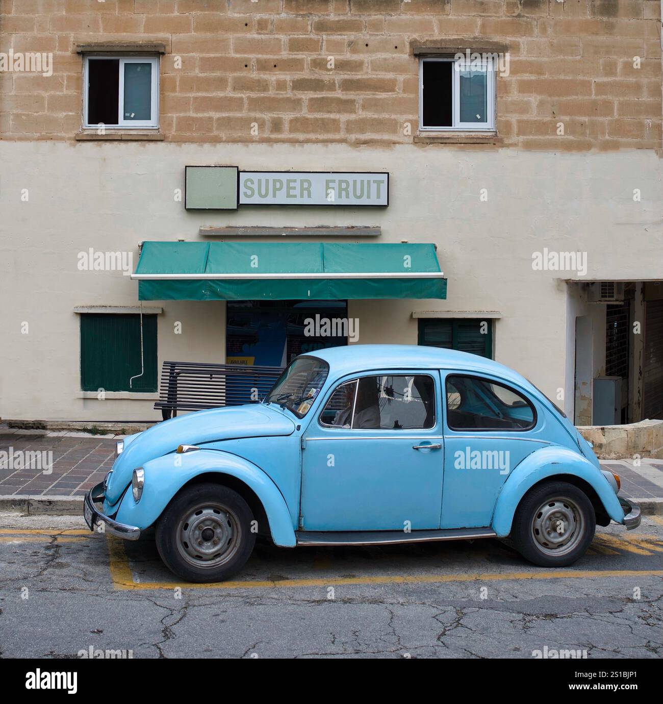 Vintage blue volkswagen car hi-res stock photography and images - Alamy