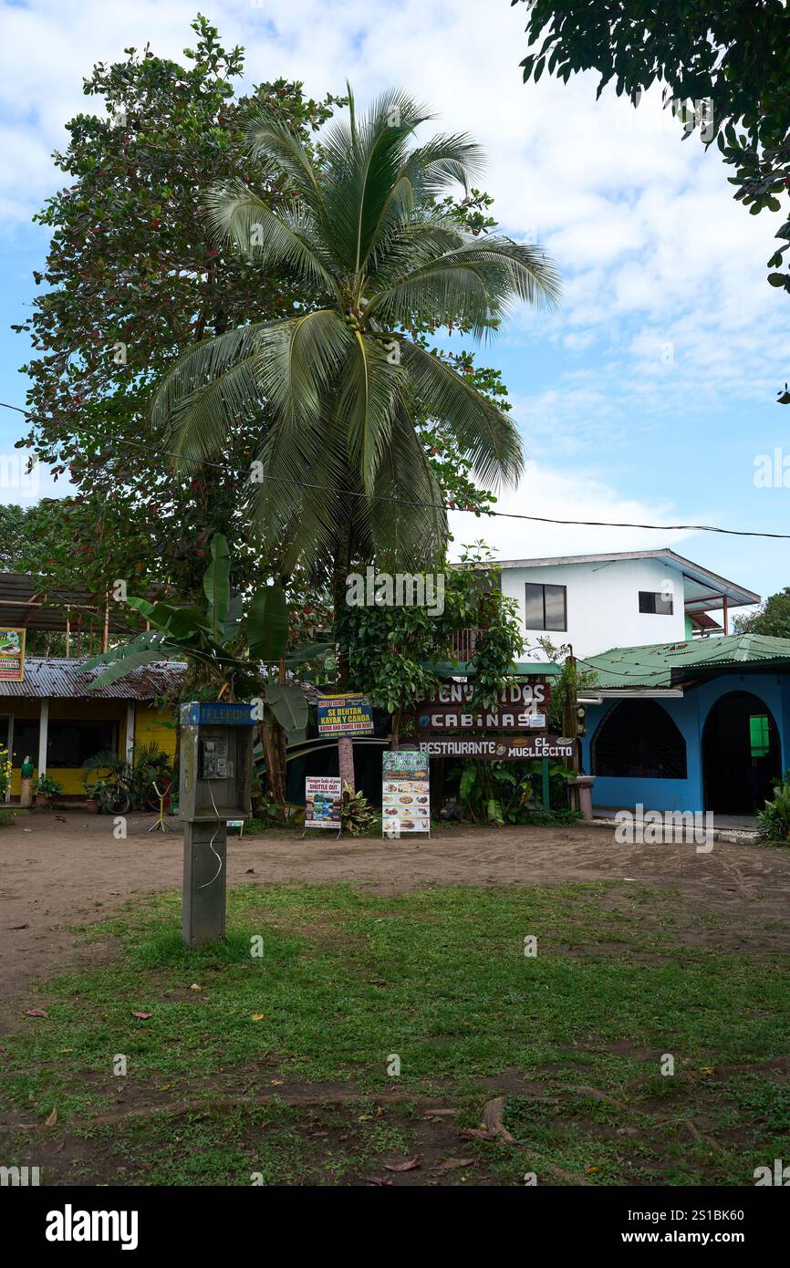 Tortuguero, Costa Rica - November 18, 2024 - Shops and main street in ...